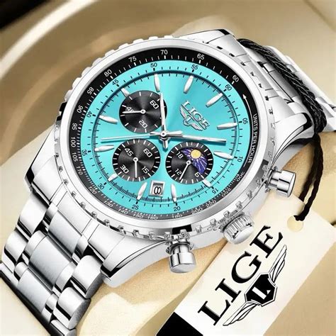 LIGE 8917 Top Brand Luxury Military Leather Wrist Watch Man Clock