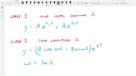 second order linear odes 3 cases of general solution youtube