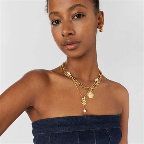 Collar con baño de oro 18 kt sobre plata y perlas cultivadas Tamara