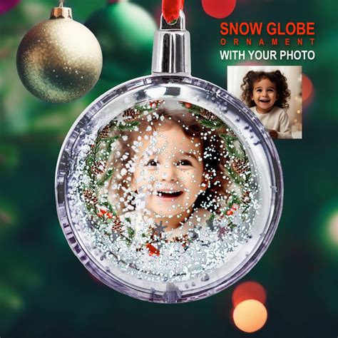 Baby S First Christmas Photo Ornament Snow Globe Ornament Baby Photo