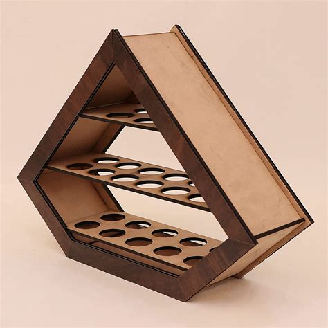 FEELING MALL Daimond Shape Wooden Egg Rack Tray Display Stackable