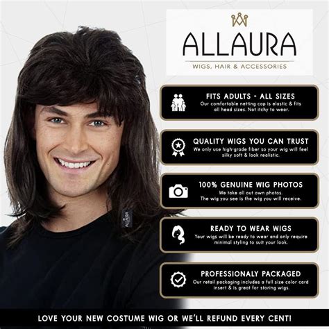 Allaura Wayne S World Wig S Black Mullet Men S Costume Wig For