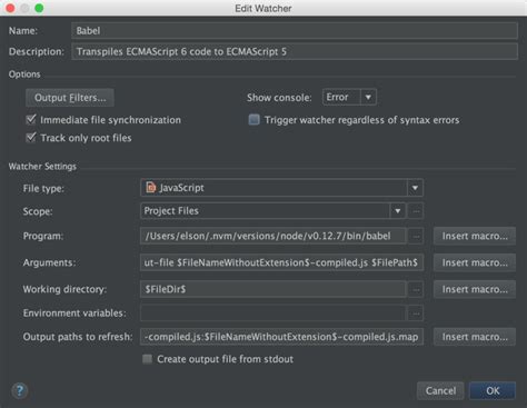 webstorm es6 语法支持设置 简书