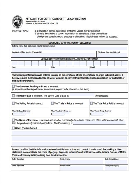 FREE 11 Correction Affidavit Form Samples PDF MS Word Google Docs