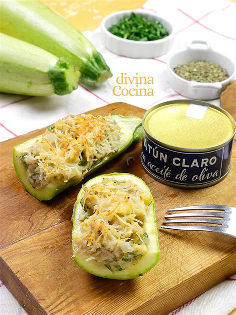 Calabacines rellenos de atún Receta de DIVINA COCINA