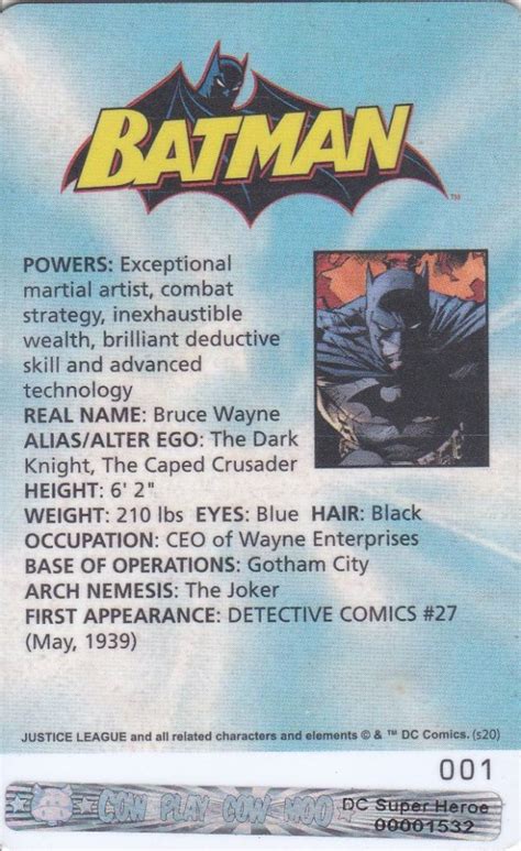 DC Superheroes Coin Pusher Series 3 Super Hero Batman Arcade Game Cards