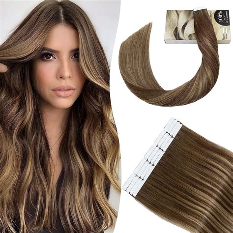 SEGO Tape in Extensions Echthaar Balayage Haarverlängerung Human Hair