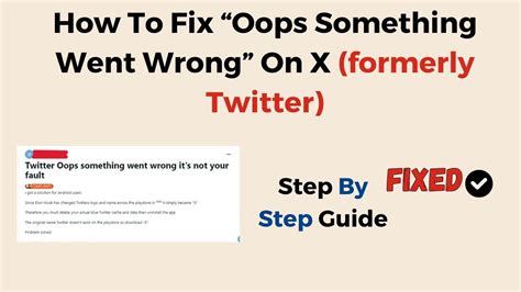 How To Fix Oops Something Went Wrong On X Formerly Twitter Youtube