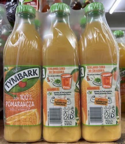 Tymbark sok pomarańcza 1l PET karton Hurtownia z napojami 1800