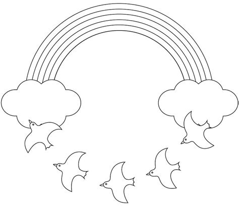 Dibujos De Arcoiris Con Nube Para Colorear Para Colorear Pintar E