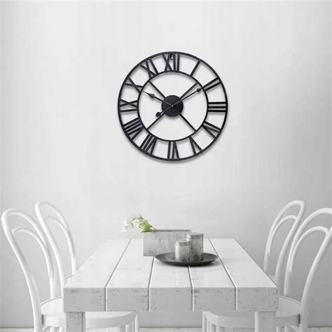ZEGAR ŚCIENNY RETRO CZARNY LOFT RZYMSKI 3D CICHY VINTAGE 50cm ERLI pl