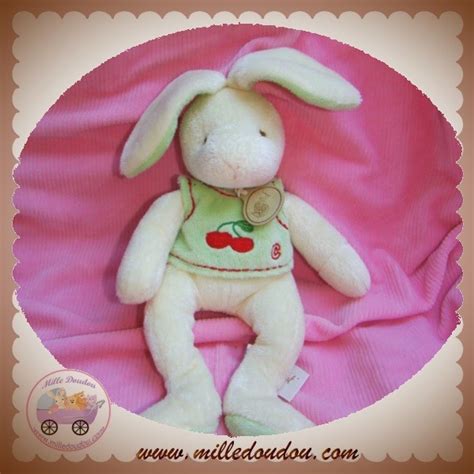 BABYNAT DOUDOU LAPIN ECRU T SHIRT VERT CERISE SOS