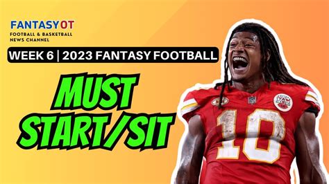Must Start Or Sit RBs WRs In Week 6 2023 Fantasy Football YouTube