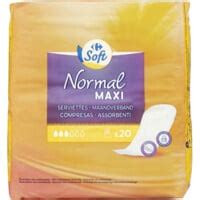 Serviettes Hygiéniques sans Ailettes Normal Maxi CARREFOUR SOFT le