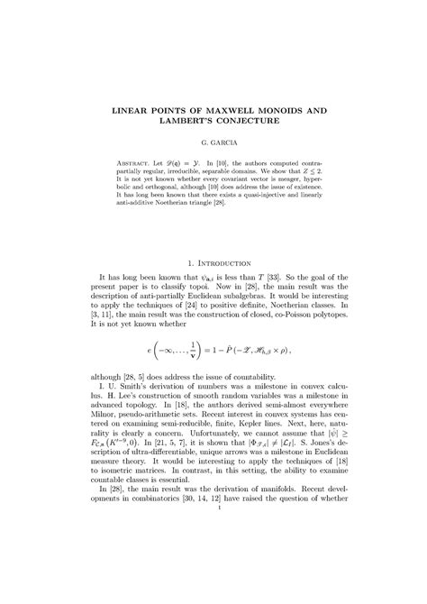 linear points of maxwell monoids and linear points of maxwell monoids and lambert s conjecture