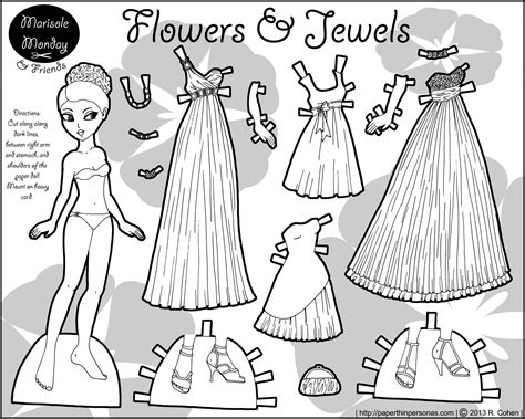 Marisole Monday Paper Doll Coloring Pages Black And White And Color