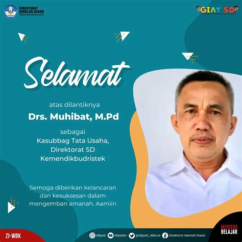 Direktorat Sekolah Dasar On Twitter Selamat Atas Dilantiknya Drs