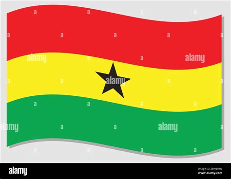 Waving Flag Of Ghana Vector Graphic Waving Ghanaian Flag Illustration