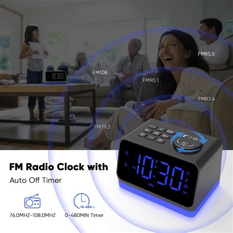 Alarm Clock Radio For Bedroom Small Digital Clock For Bedside With