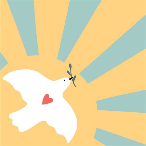 Premium Vector A Dove Symbol Of Peace With A Twig In Its Beak Flies