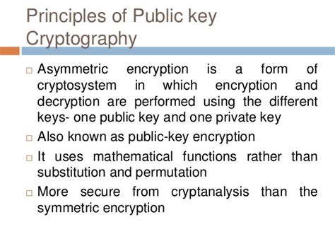 principles of public key cryptography and its uses