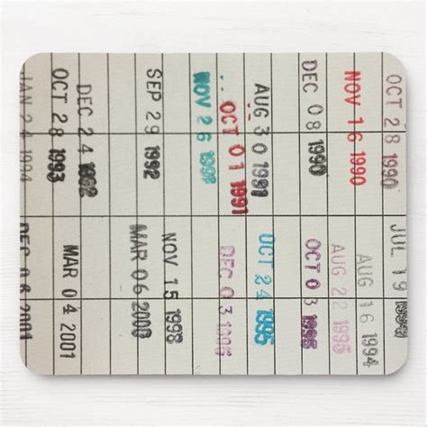 Vintage Library Due Date Cards Mouse Pad Zazzle