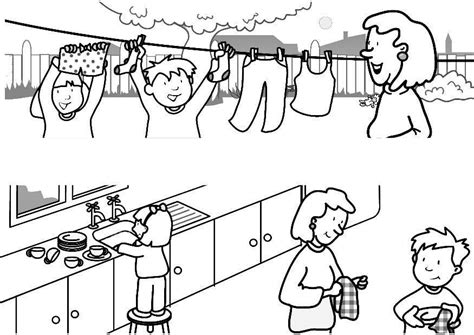 Dibujo Para Colorear Ayudar En Casa Dibujos Para Imprimir Gratis