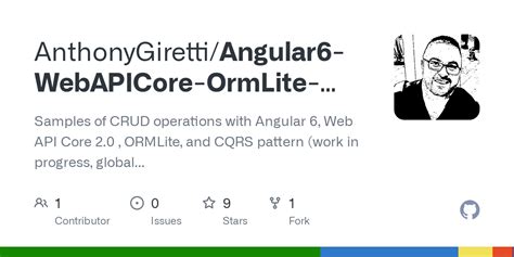github anthonygiretti angular6 webapicore ormlite crud samples of crud operations with