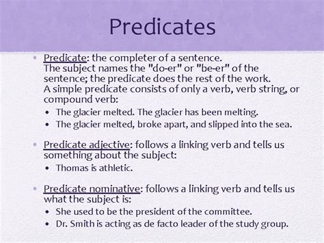Parts Of A Sentence Subjects Predicates And Complements