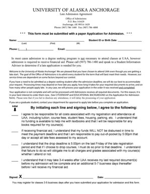 Fillable Online Uaa Alaska Late Master Degrees And Graduate