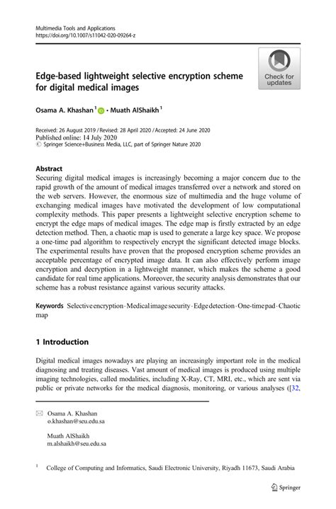 pdf edge based lightweight selective encryption scheme for digital medical images