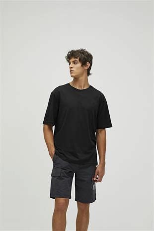 Liber Oversize T Shirt Siyah Basic Erkek Tişört BAD BEAR