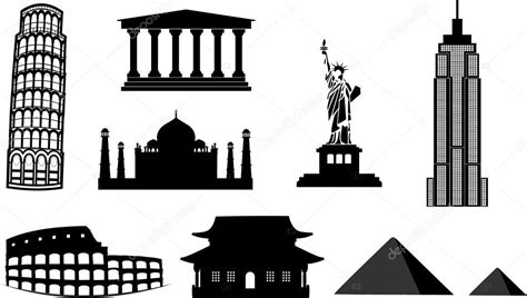 Landmarks Vector Silhouettes Stock Vector Slobelix 3906812