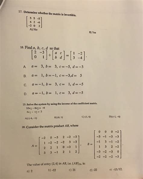 solved determine whether the matrix is invertible [5 5 5