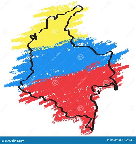 Sketch Of A Map Of Colombia Stock Vector Illustration Of Land