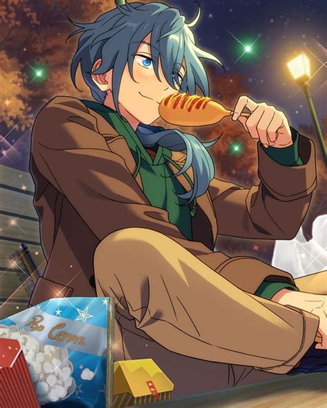 An Anime Character Is Eating Something In Front Of The Camera With