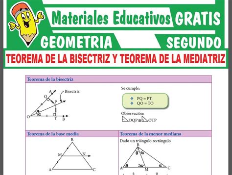 Teorema De La Bisectriz Y Teorema De La Mediatriz Para Segundo Grado