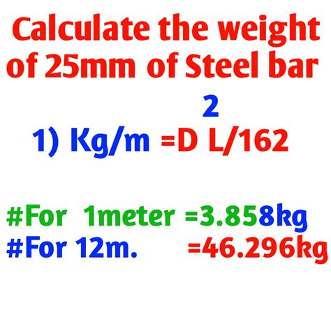Steel Bar Weight Calculator Formula