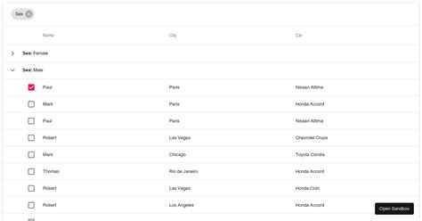 react grid for material ui controlled sorting and grouping codesandbox