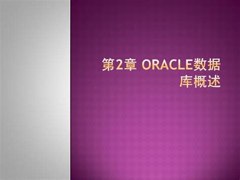 第2章oracle数据库概述 word文档在线阅读与下载 免费文档