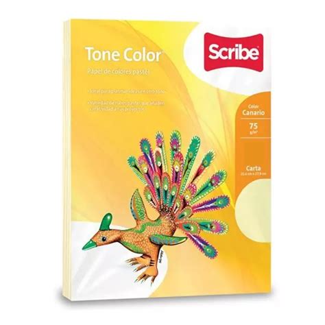 Papel Scribe Tone Color Carta Canario 500 Hojas OFIMART