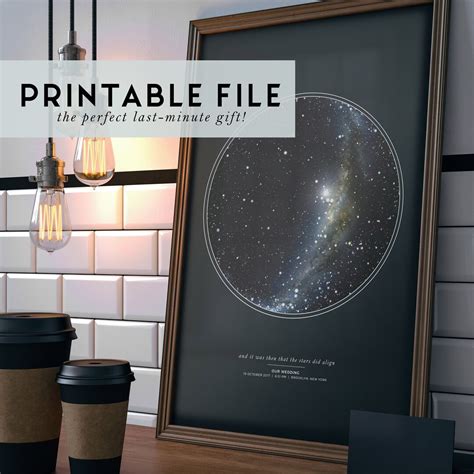 Personalized Star Map Gift Night Sky Print Custom Star Chart Star Map