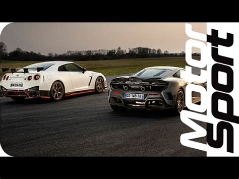 Drag Race Nissan GT R Nismo VS McLaren 675LT YouTube