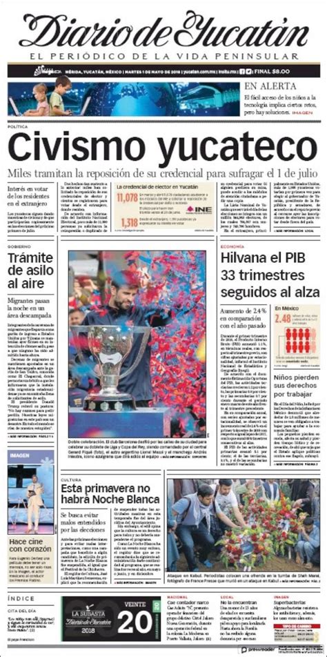 Newspaper Diario de Yucatán Mexico Newspapers in Mexico Tuesday s