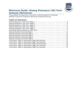 Fillable Online Reference Guide Closing Disclosure CD Form Fax Email