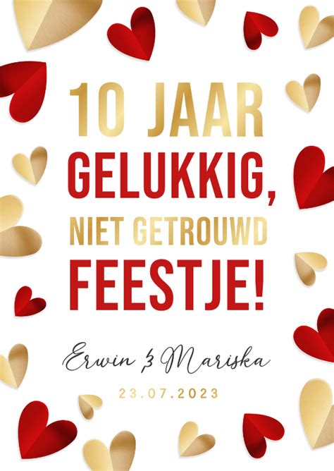 Grappige Uitnodiging Liefdesfeest 10 Jaar Samen Kaartje2go