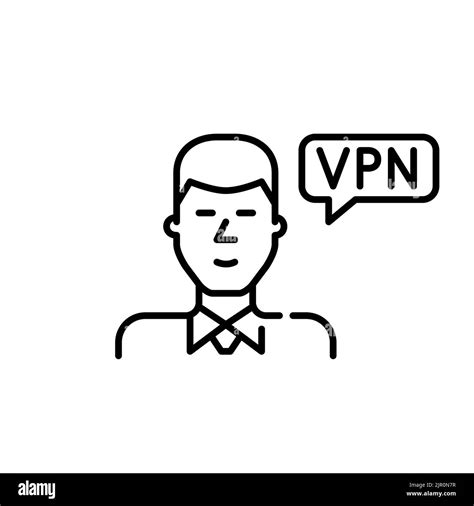 VPN User Pixel Perfect Editable Stroke Line Art Icon Stock Vector