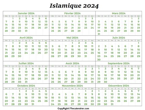 Calendrier Hijri 2024 The Calendrier