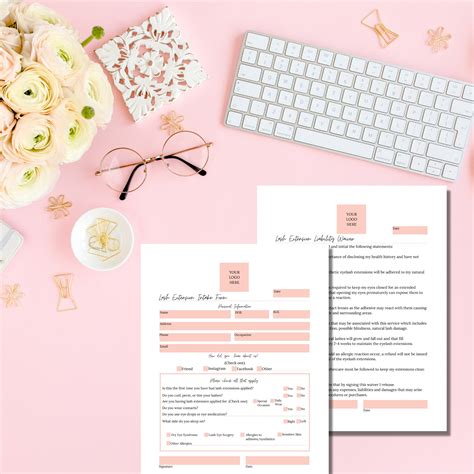 Editable Lash Extension Template Forms With Lash Intake Lash Etsy