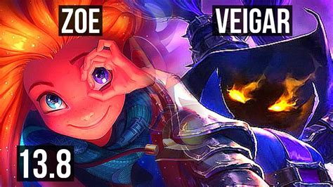 ZOE Vs VEIGAR MID 6 0 4 67 Winrate Dominating KR Master 13 8